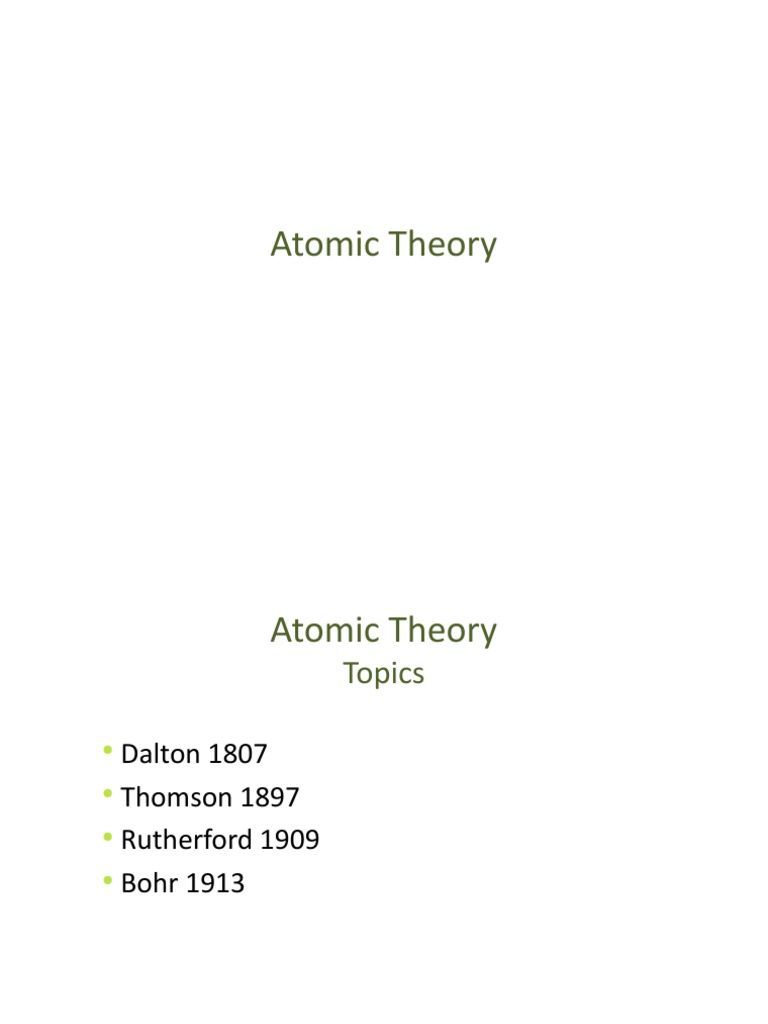 M1-1B - Atomic Theory - Part 1 | PDF | Atoms | Electron