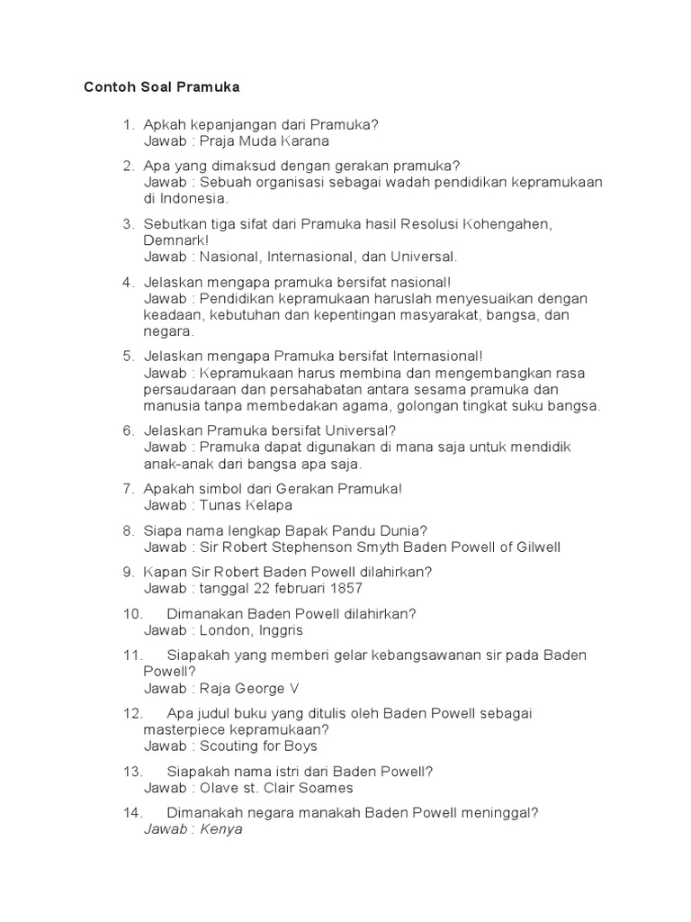 Contoh Soal Pramuka | PDF