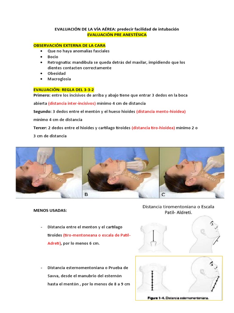 Evaluación de la Vía Aérea en Intubación | PDF | Medicina CLINICA ...