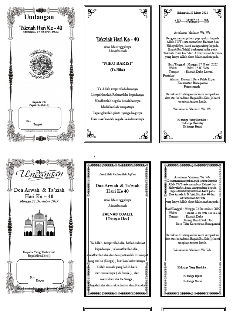 Undangan Takziah | PDF