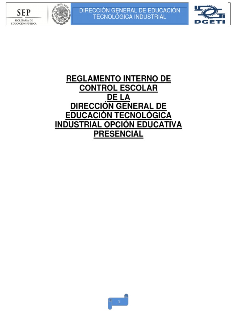 Reglamento Interno Control Escolar DGETI | PDF | Desarrollo profesional ...