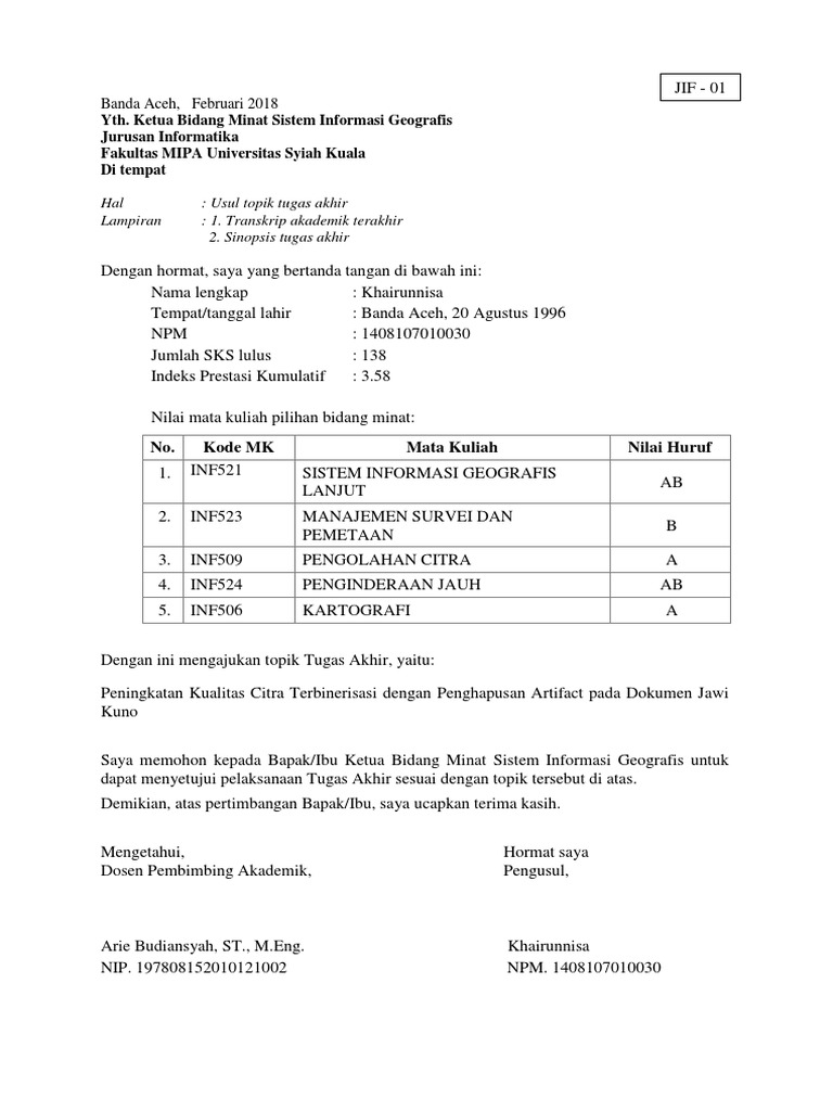 Form Seminar Proposal NISA | PDF | Sains & Matematika