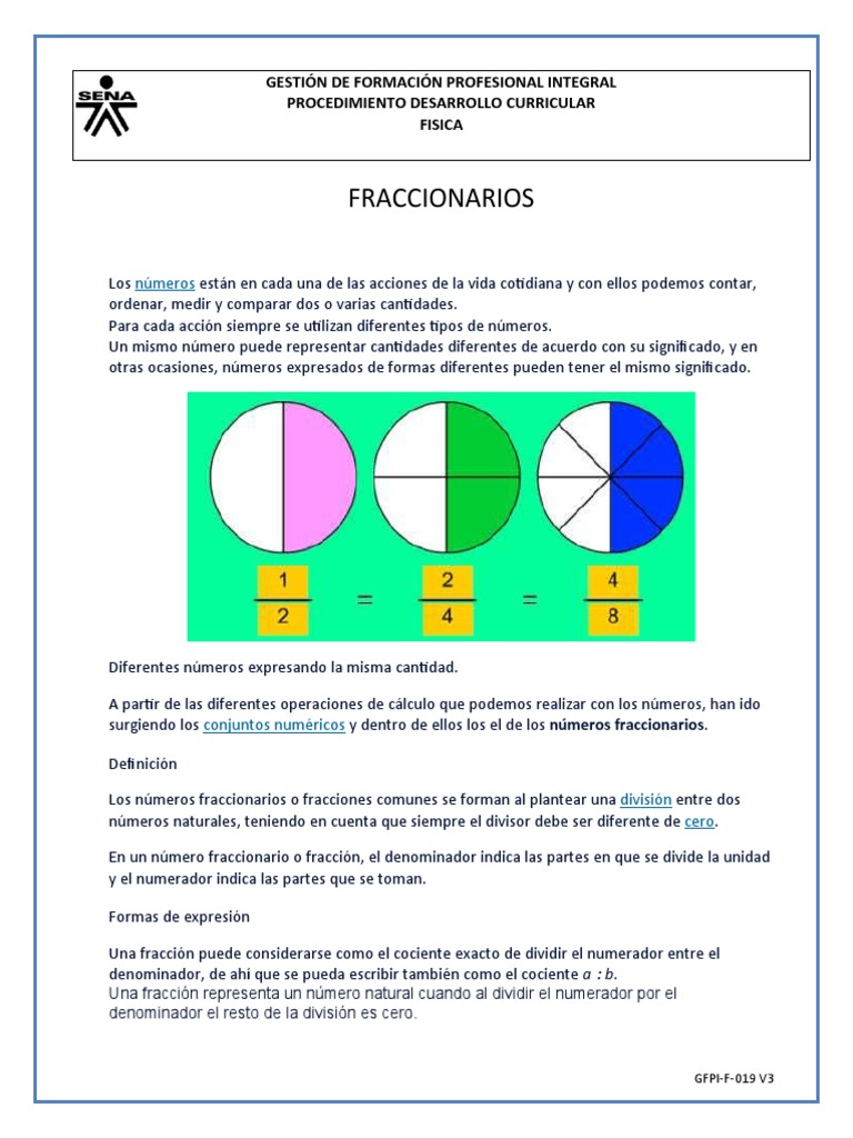 Números fraccionarios: conceptos básicos y ejercicios de aplicación ...