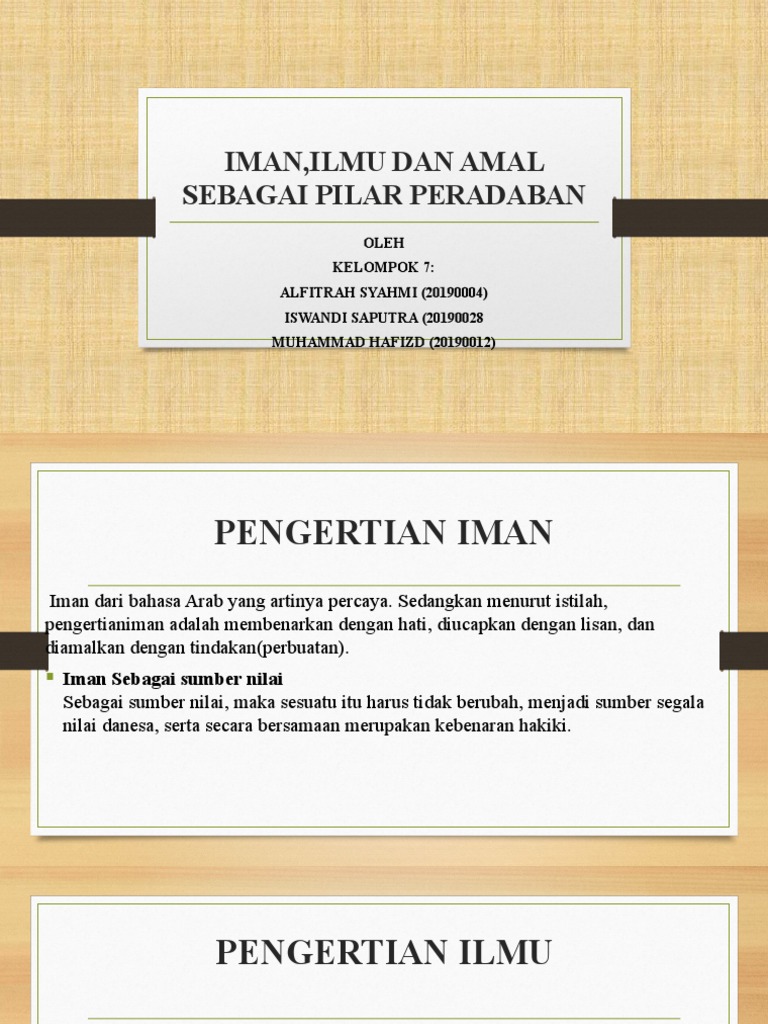 Iman Ilmu Dan Amal Sebagai Pilar Peradaban | PDF