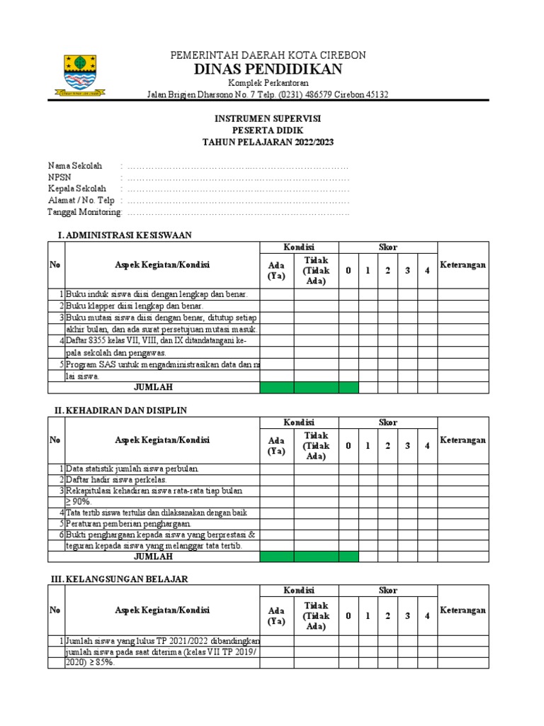 Instrumen - Peserta Didik | PDF