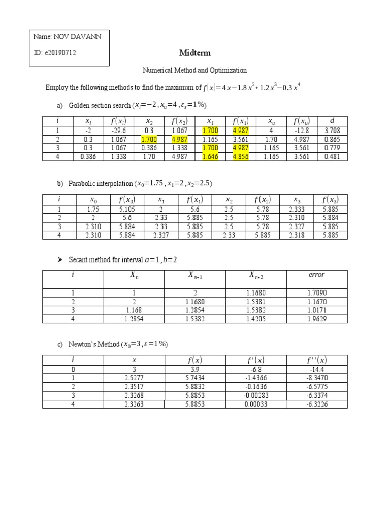 Midterm | PDF | Mathematics Of Computing | Mathematical Optimization