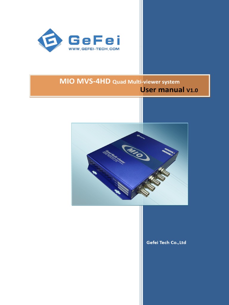 MIO MVS 4HD User Manual | PDF | Hdmi | Computer Network