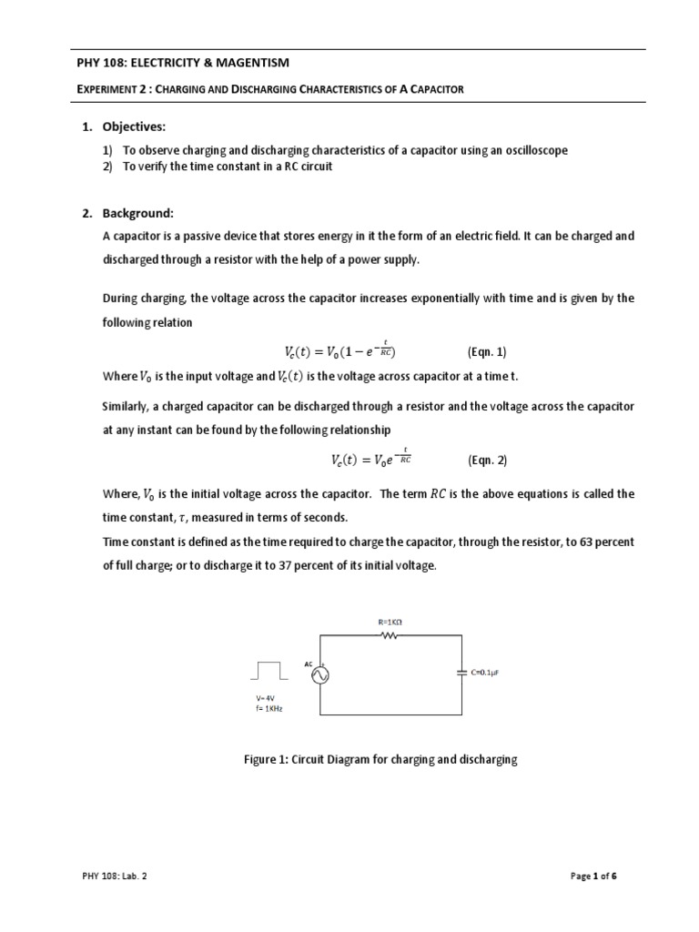 Phy108 Lab - Exp2 | PDF | Capacitor | Physical Quantities