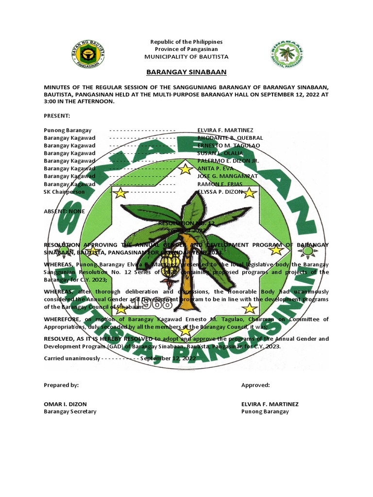 GAD Resolution | PDF | Philippines