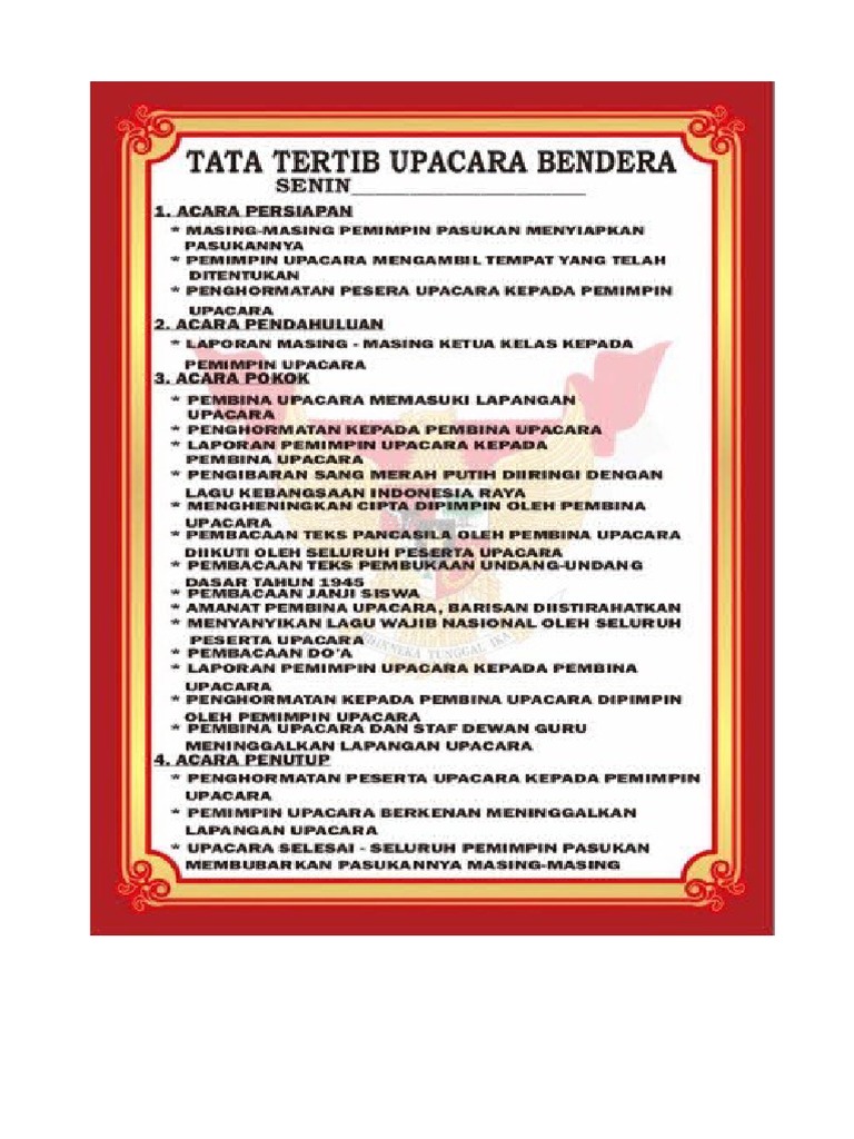 Tata Tertib Upacara | PDF
