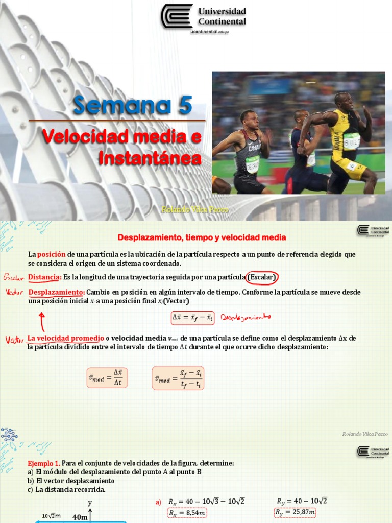 05 - Velocidad Media e Instantanea | PDF | Velocidad | Vector Euclidiano