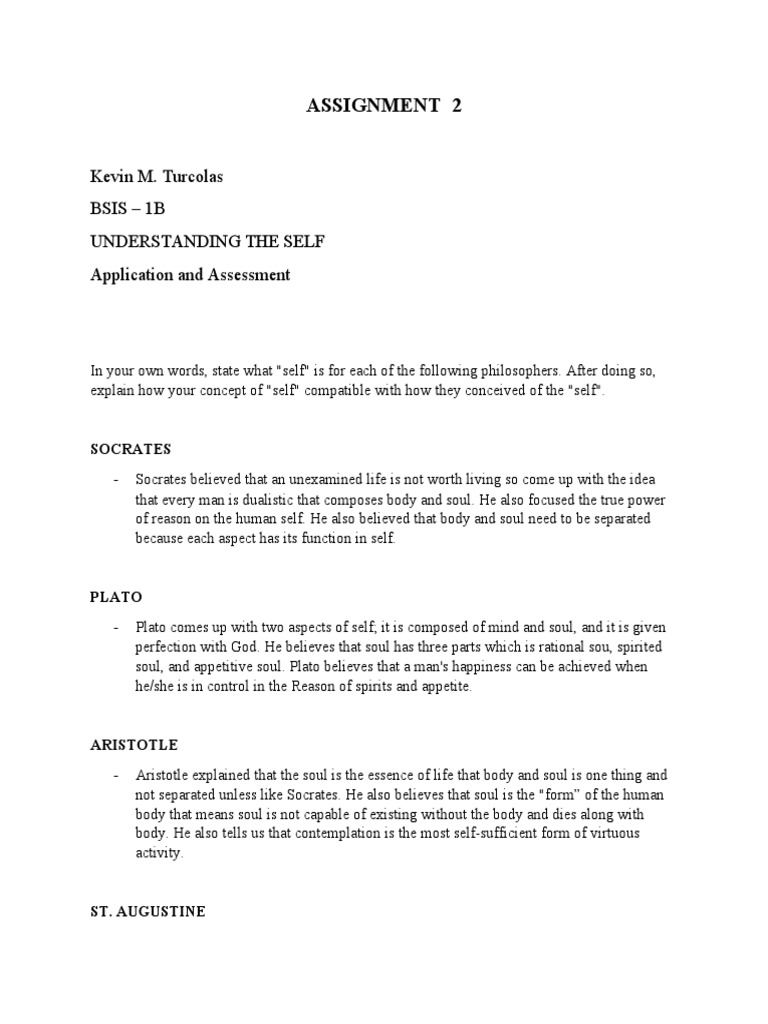 Self Pdf Philosophy Of Self Soul