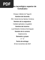 Metodologias de Calidad Shainin y Taguchi | PDF | Optimización ...