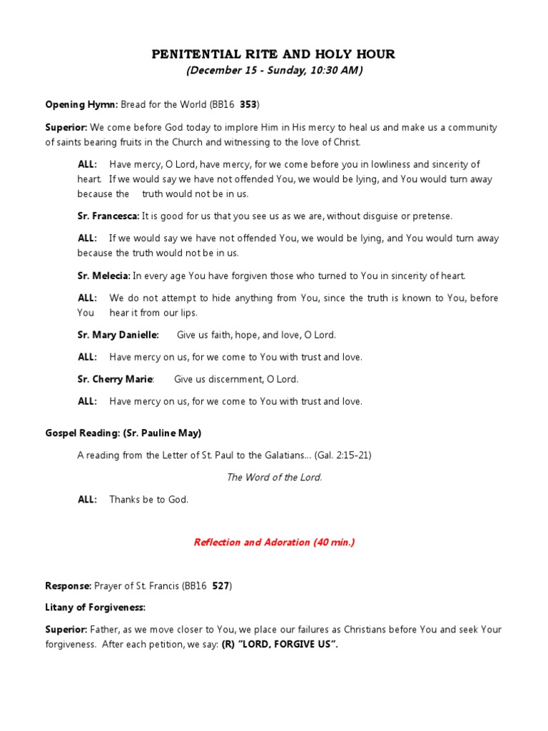 Penitential Rite | PDF | Forgiveness | Mercy