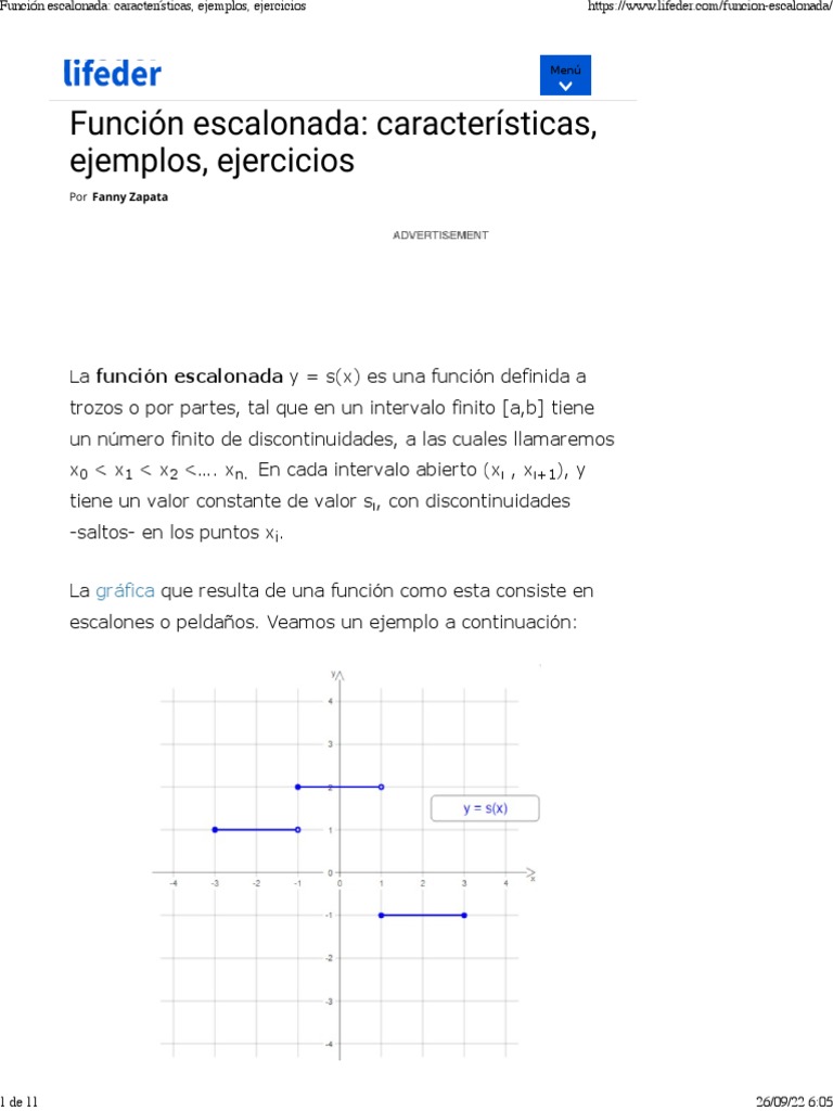 Función Escalonada: Ejemplos y Ejercicios | PDF | Función (Matemáticas ...