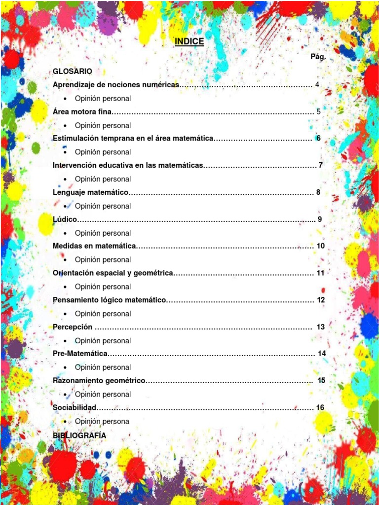 Glosario Preescolar | PDF | Aprendizaje | Educación de la primera infancia