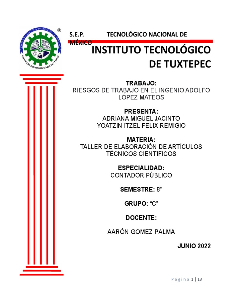 Instituto Tecnológico de Tuxtepec | PDF | Melaza | Valores