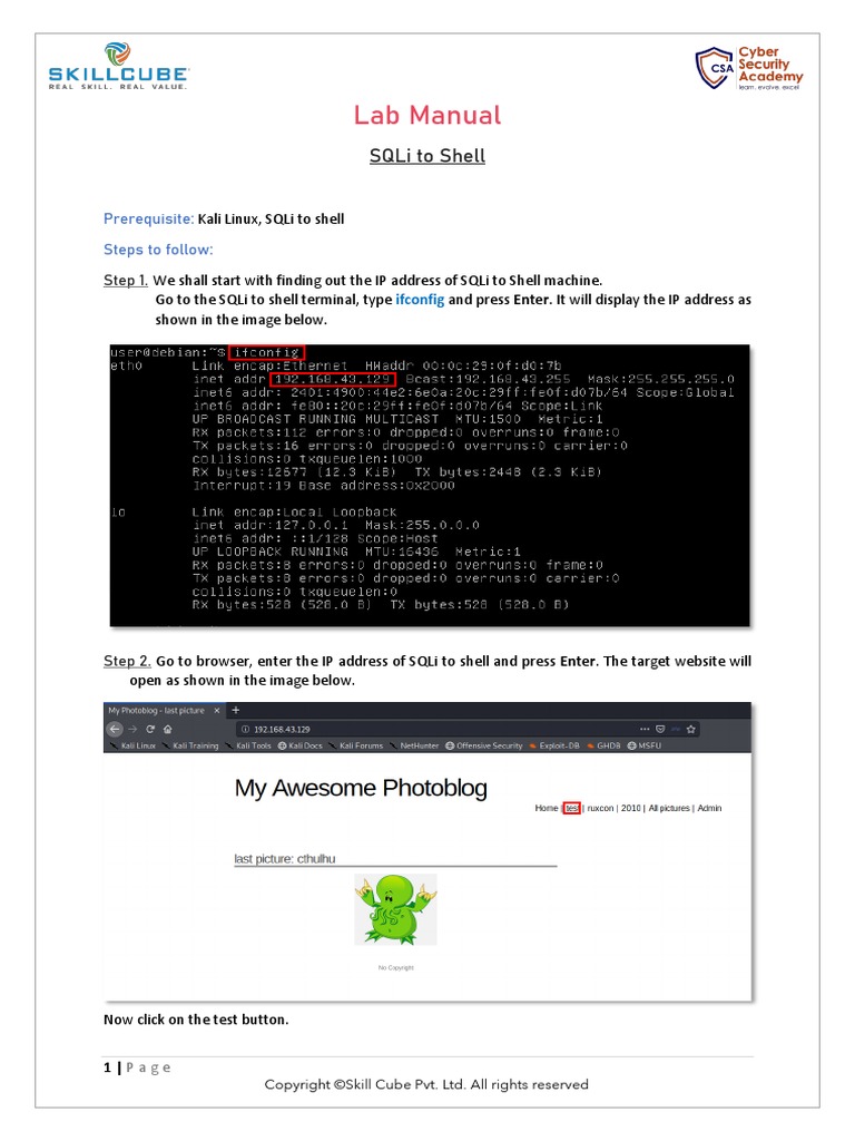 Lab Manual - SQLi To Shell - V1.0 | PDF | Computer Data | Information ...