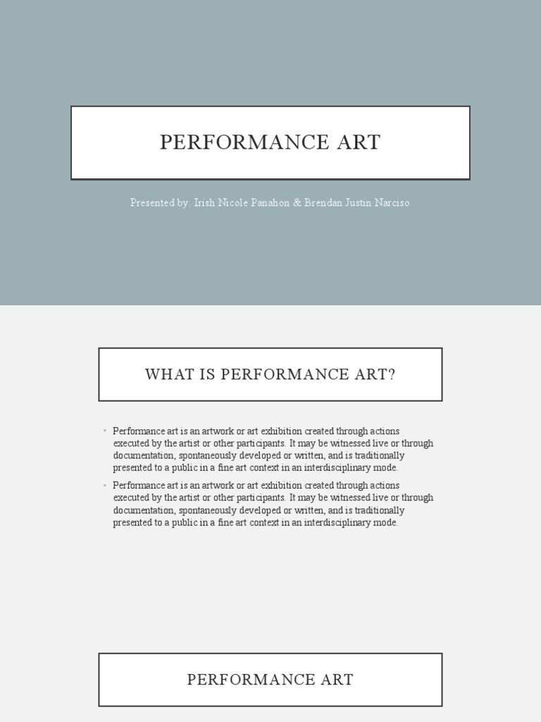 Art AP - Performance Art | PDF | Dances | Performing Arts