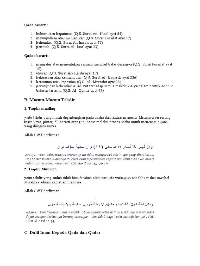Manusia Dan Takdir | PDF