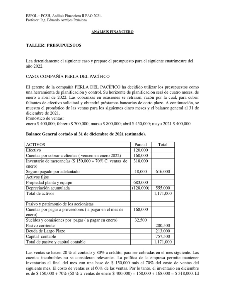 Taller Presupuestos V2 | PDF | Presupuesto | Deuda