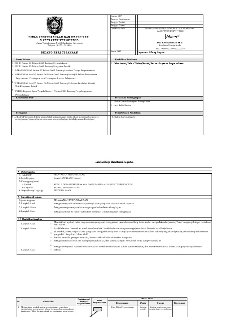 Sop Layanan Silang Layan | PDF