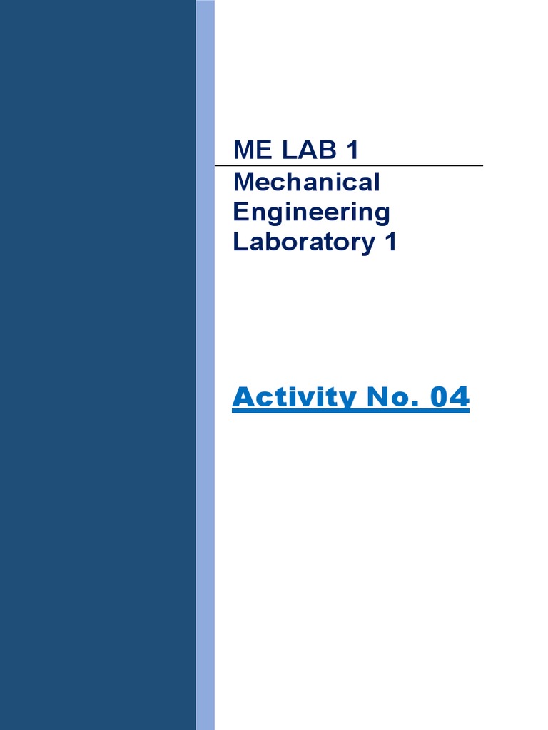 (ME LAB 1) Activity No. 04 | PDF | Pressure Measurement | Flow Measurement
