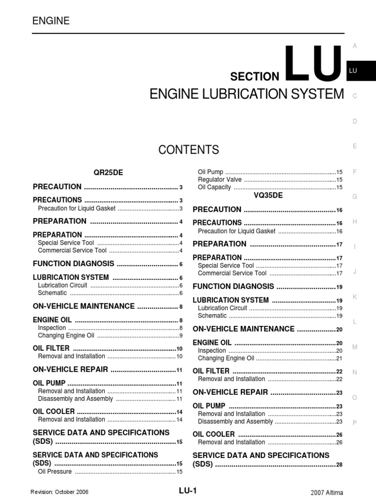 Engine Lubrication System: Section | PDF | Pump | Internal Combustion Engine
