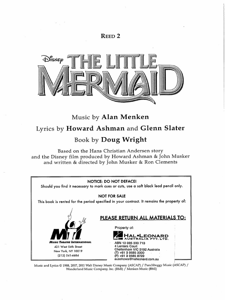 The Little Mermaid - Reed 2 | PDF