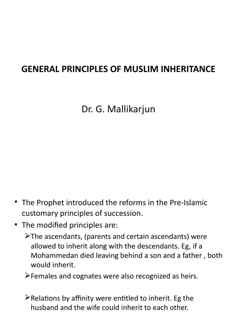 Muslim Inheritance Principles | PDF | Inheritance | Sharia