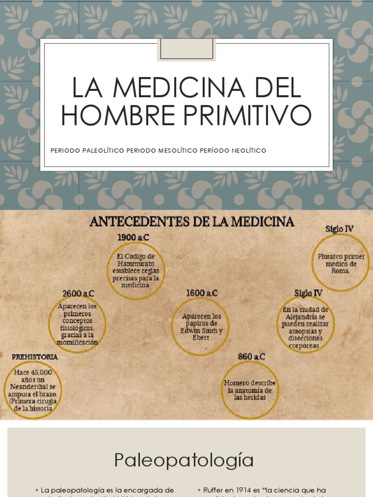 1 - La Medicina Del Hombre Primitivo | PDF | Patología | Especialidades ...
