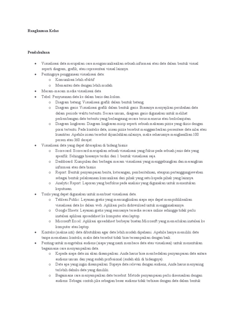 Rangkuman Kelas Visualisasi Data | PDF