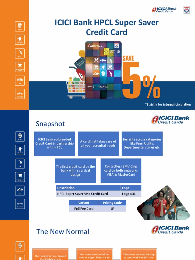 ICICI Bank HPCL Super Saver Internal PPT Without MasterCard | PDF ...