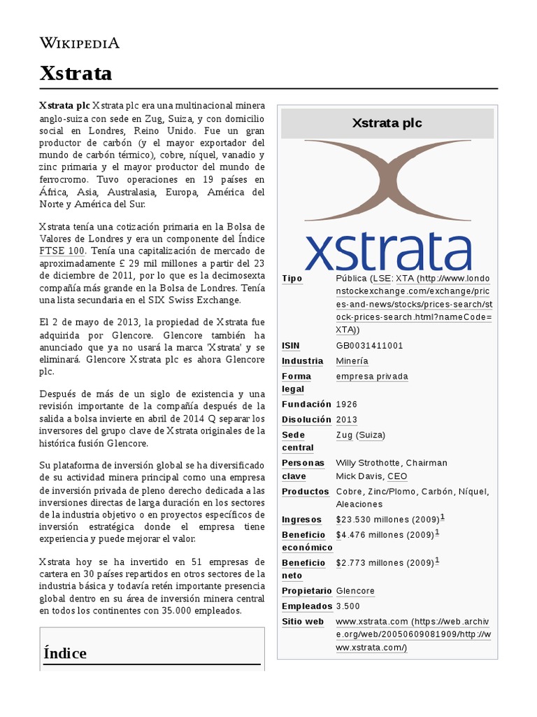Xstrata | PDF | Business | Empresas