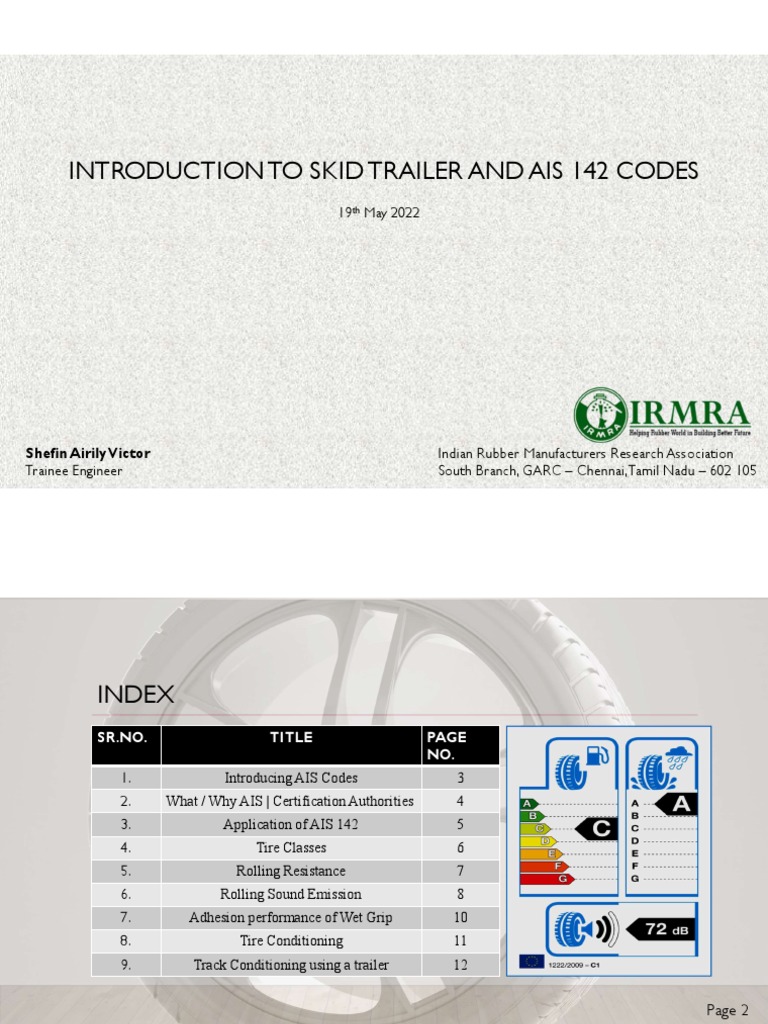 Introduction to Wet Grip Trailer Method (AIS 142 | PDF | Tire | Mechanical Engineering