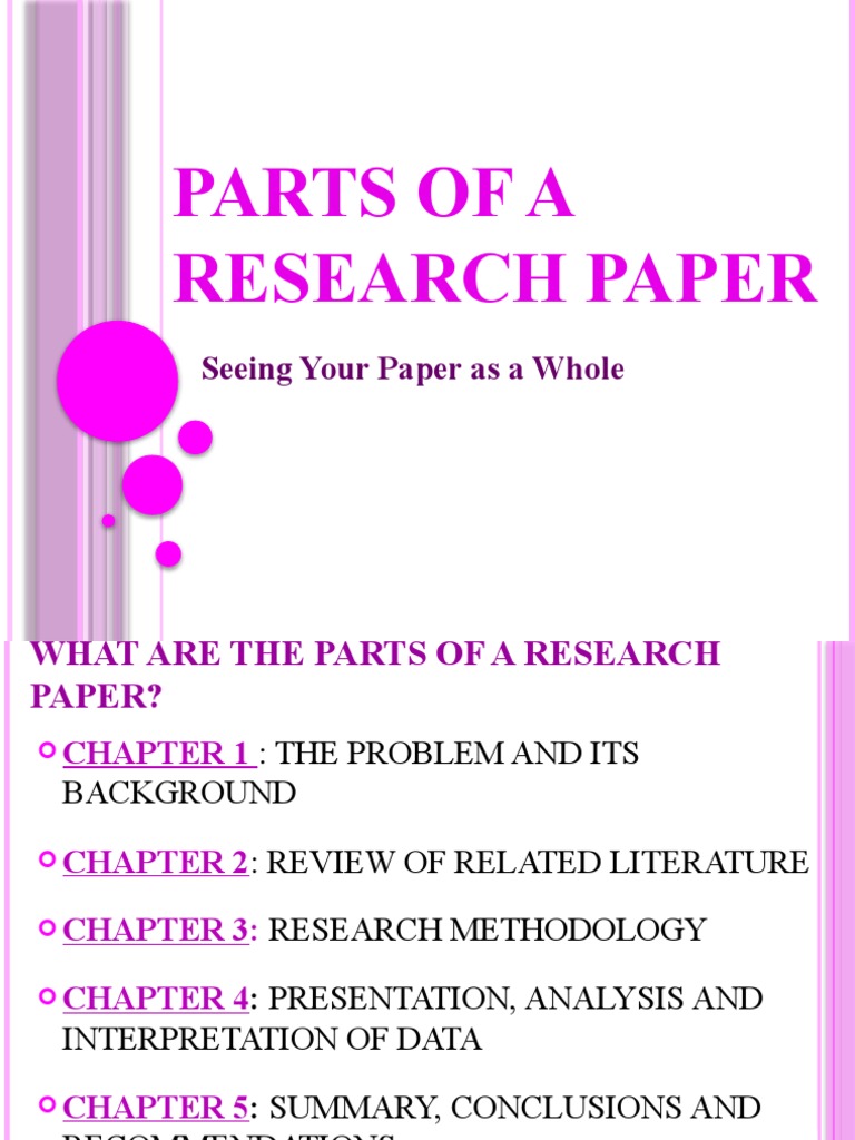 Parts of A Research Paper | PDF | Statistics | Scientific Method
