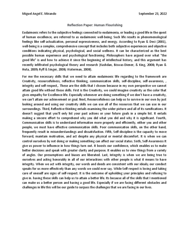 Reflection Paper123 (Mirando) | PDF | Cognition | Psychological Concepts