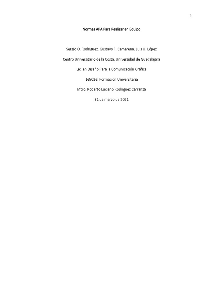 Normas APA para Realizar en Equipo | PDF | Estilo apa | Red mundial
