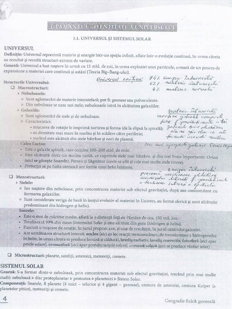 Caietul Elevului Clasa A IX-a - Geografie Fizica Generala | PDF