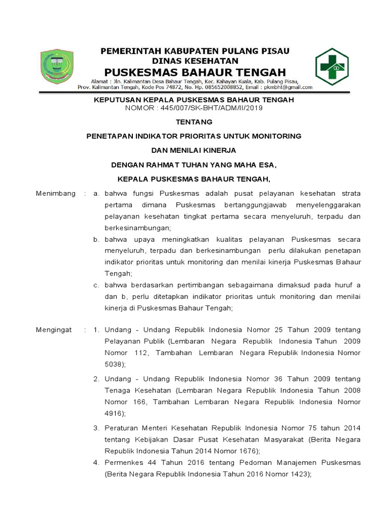1.1.5.2 BHT Penetapan Indikator Prioritas BHT 2019 New | PDF | Pengembangan Diri