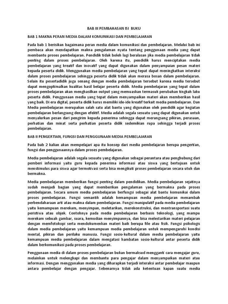 Bab III Pembahasan Isi Buku | PDF