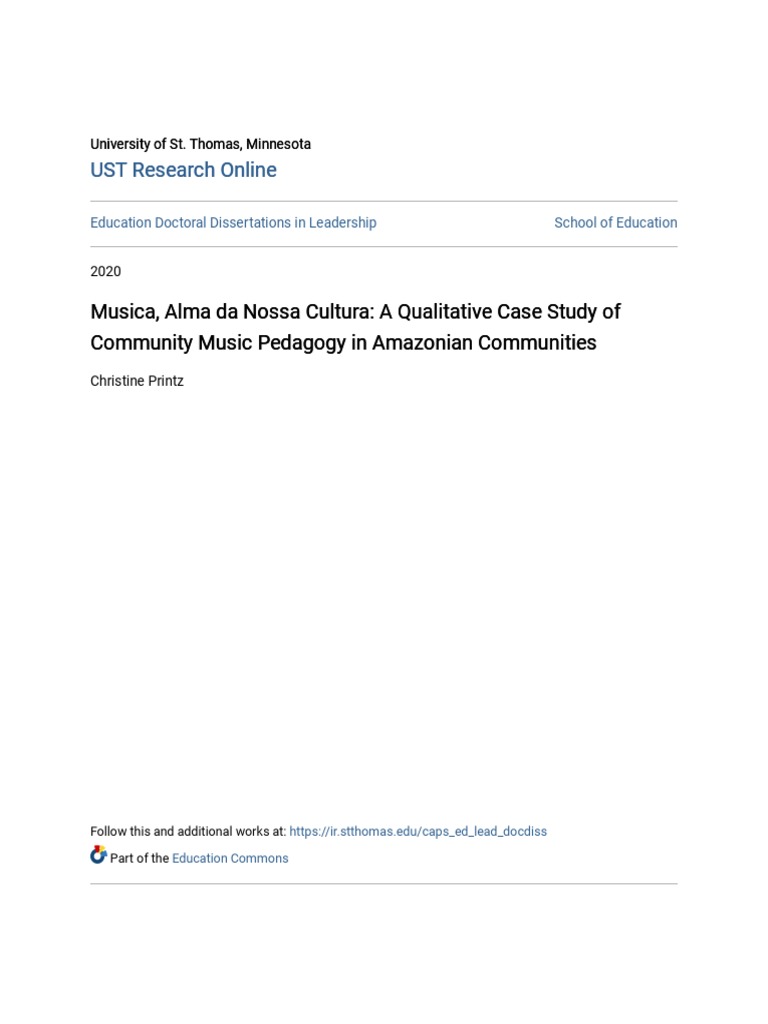 Musica Alma Da Nossa Cultura - A Qualitative Case Study of Commu | PDF | Pedagogy | Music Education