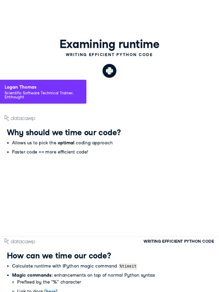 Chapter2 Timing And Profiling Code Pdf Python Programming Language Computer Engineering 9207