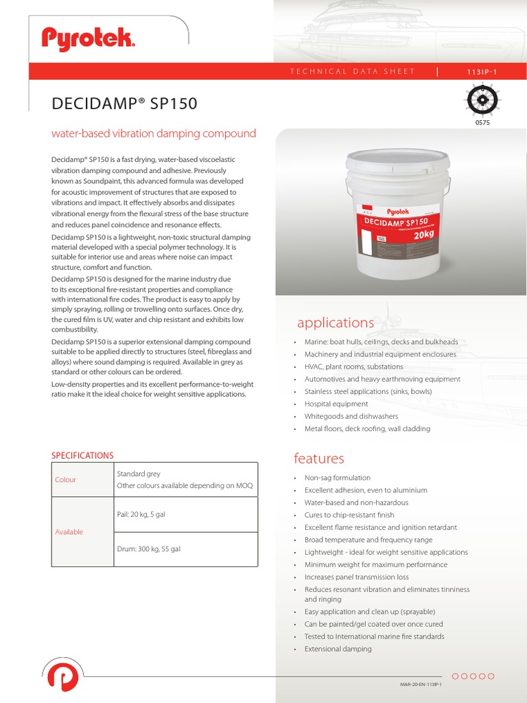 Decidamp SP150 TDS 113ip 1 | PDF | Chemistry | Building Engineering