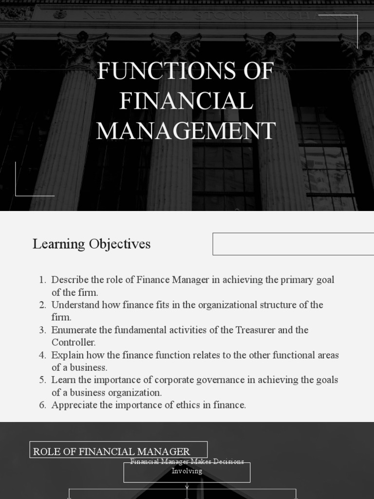 Functions of Financial Management | PDF | Chief Financial Officer ...