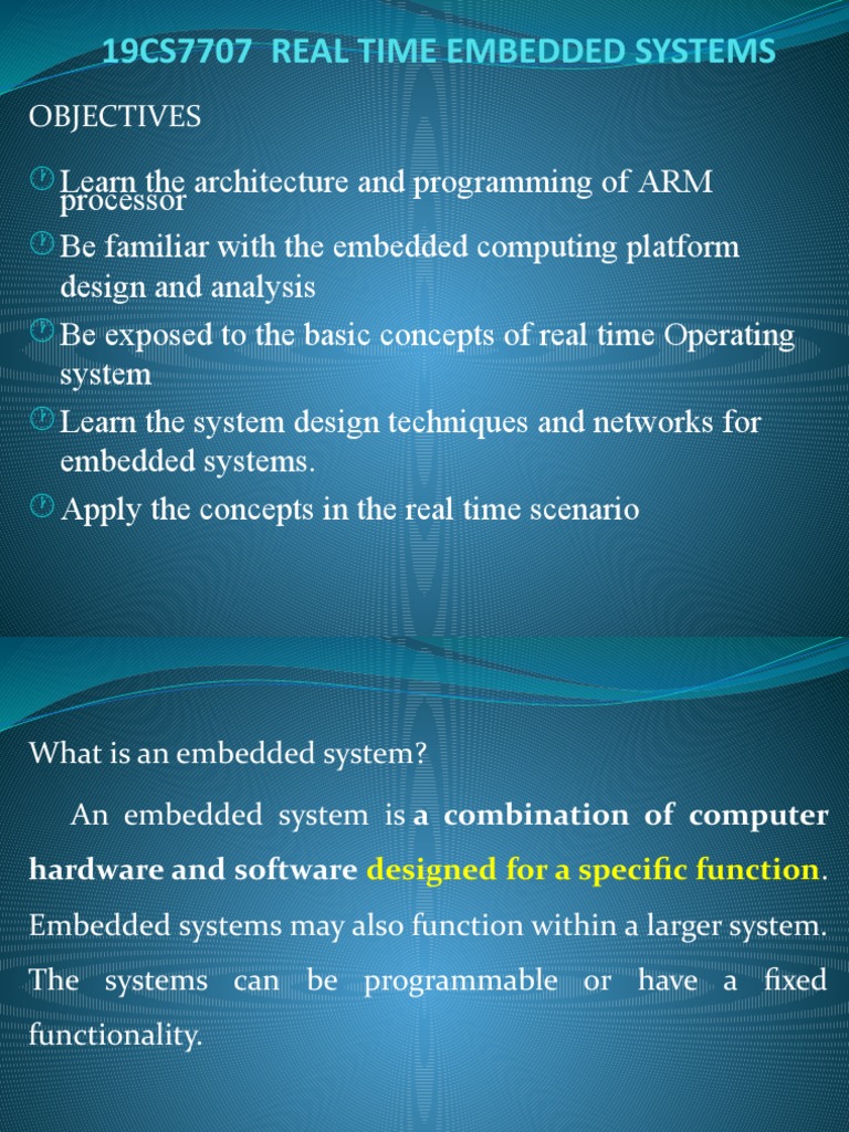 Real-Time Embedded Systems Guide | PDF | Microprocessor | Embedded System