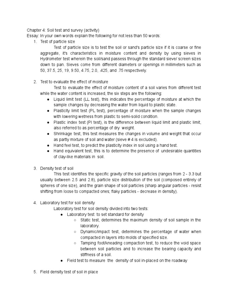 Chapter 4 - Soil Test & Survey | PDF | Soil | Density