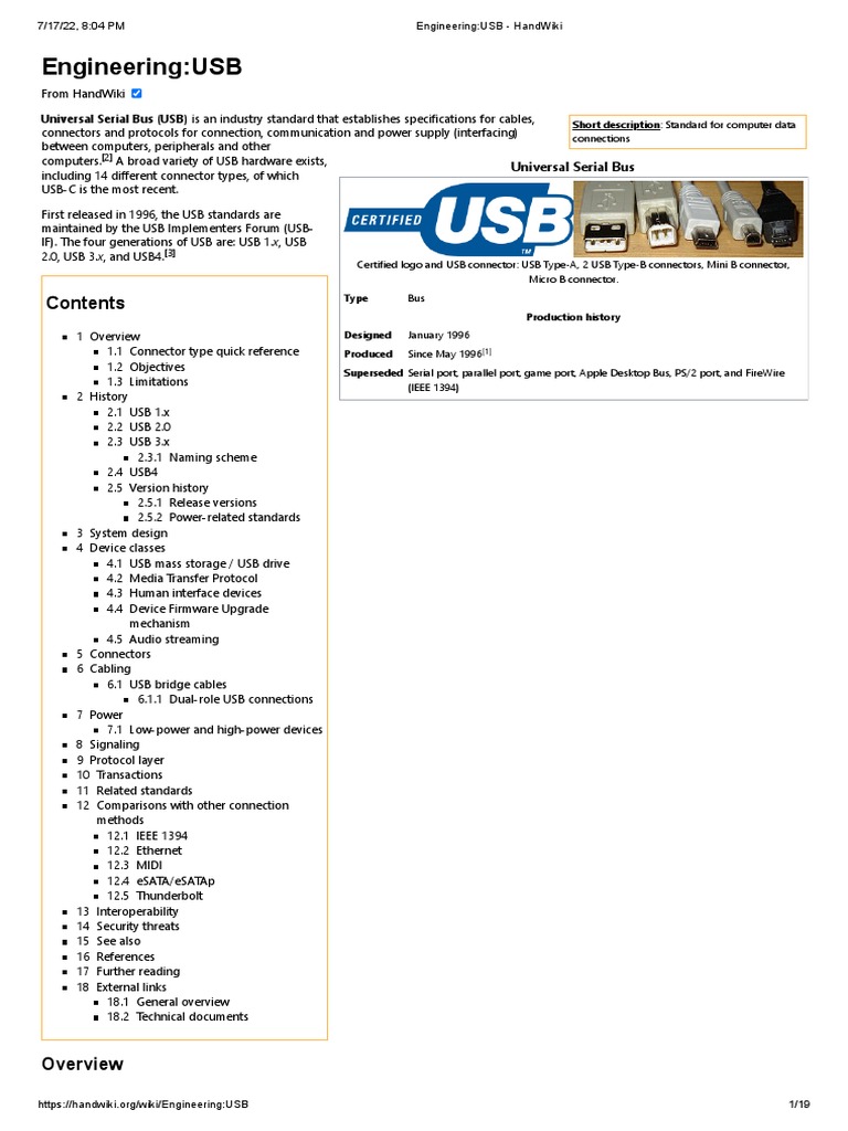 Engineering - USB - HandWiki | PDF | Usb | Computer Architecture