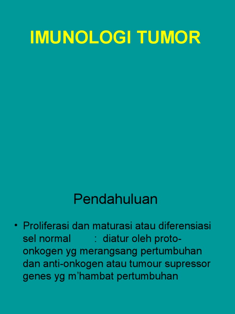 Imunologi Tumor: Peran Sistem Imun dalam Menghambat Pertumbuhan dan Proliferasi Sel Tumor | PDF