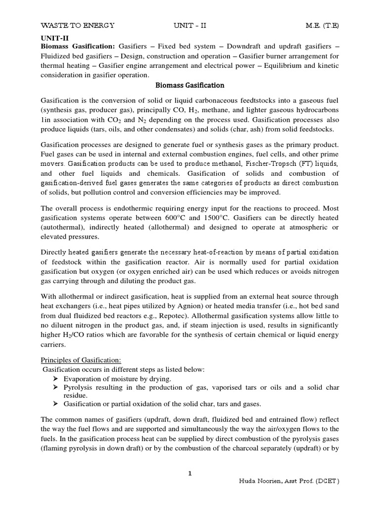 Unit 2 | Download Free PDF | Gasification | Fluidization